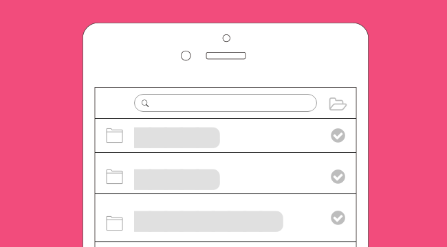 Free Wireframe Template for Mobile Layout - Browse Folder - List View