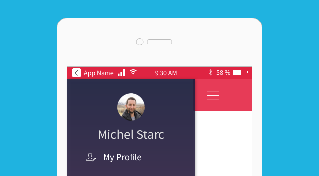 Free Wireframe Template for Profile - Slide Menu