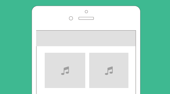 Free Wireframe Template for Mobile Layout - Landing Page - Music - Grid ...