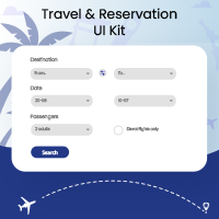 Free Wireframe Template for Travel and reservation