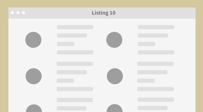 Free Wireframe Template for Web Layout - Six Rows and Three Row Lists