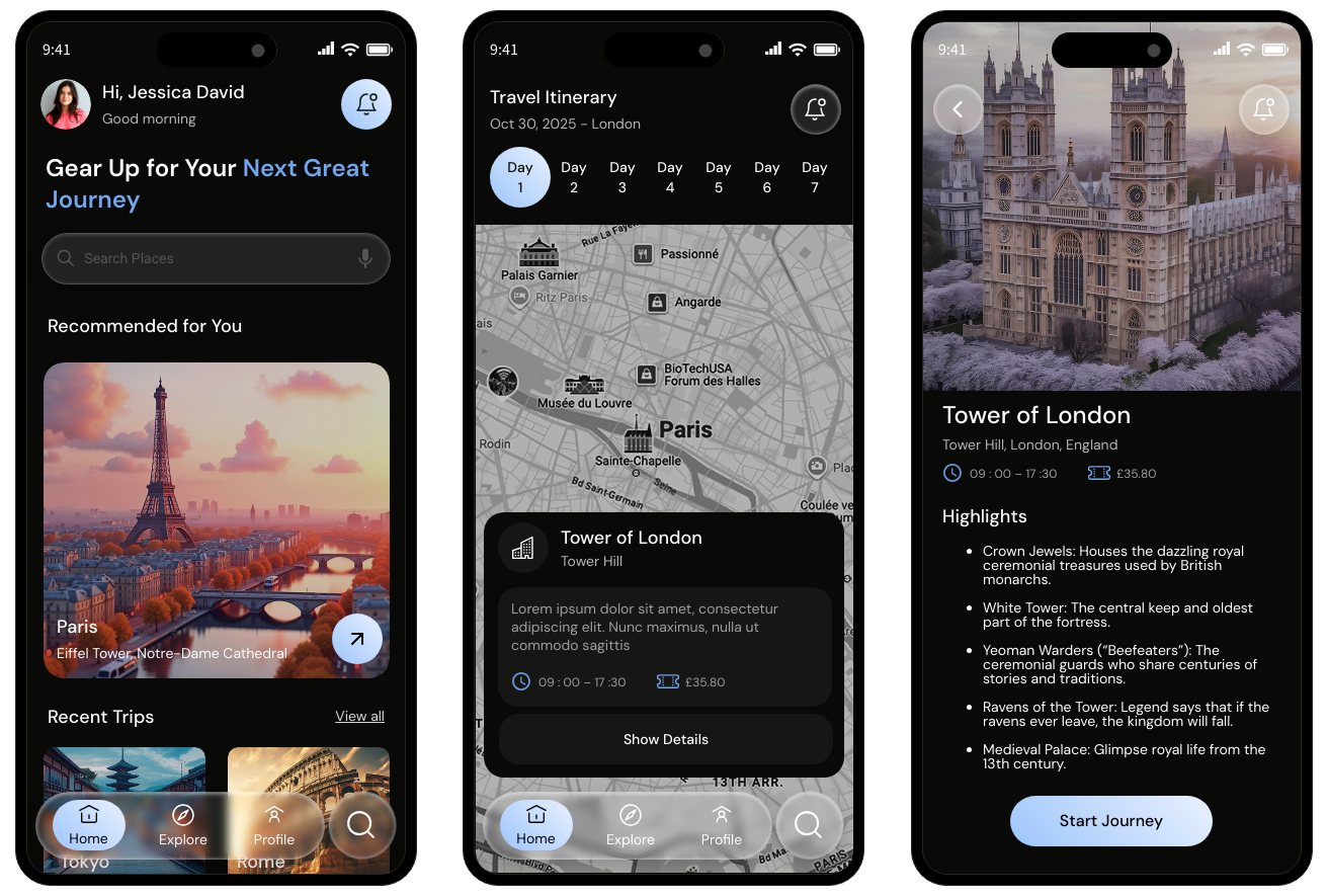 Free Wireframe Template For Trip Planner App For Iphone