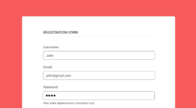 Free Wireframe Template for Kendo UI - Registration form