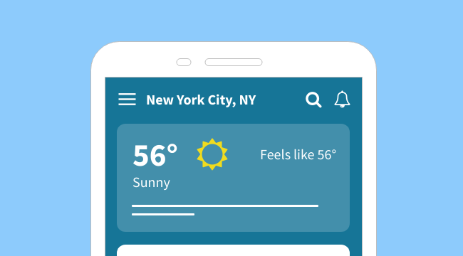 Free Wireframe Template for Weather app