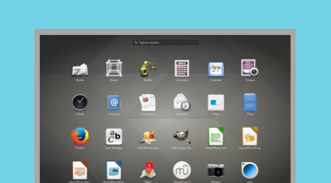 Free Wireframe Template for Gnome 3 - App and Folder listing