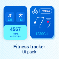 Free Wireframe Template for Fitness tracker UI
