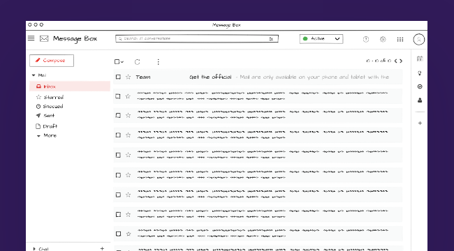 Free Wireframe Template for Mail inbox