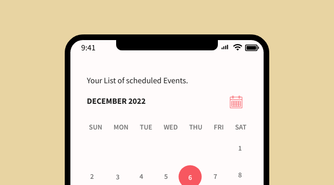 Free Wireframe Template for Date Picker with Events