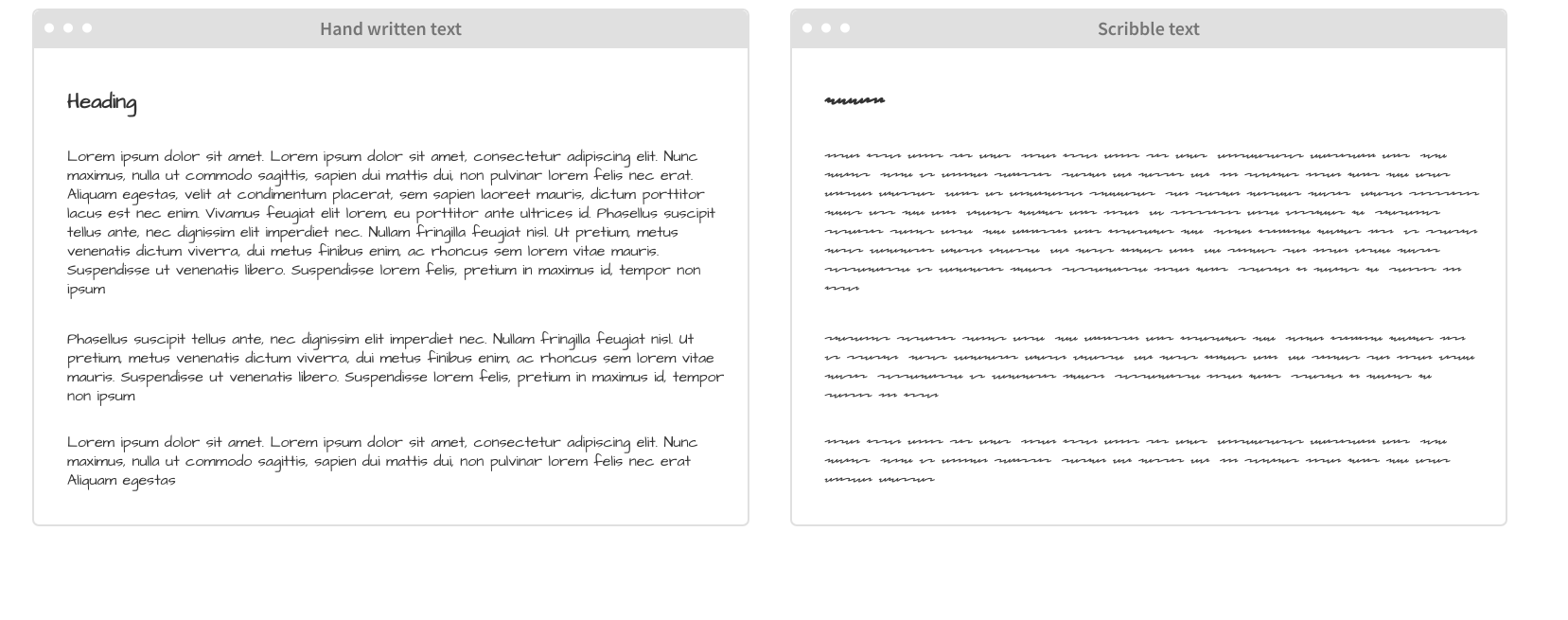 Free Wireframe Template for Hand written and scribble text