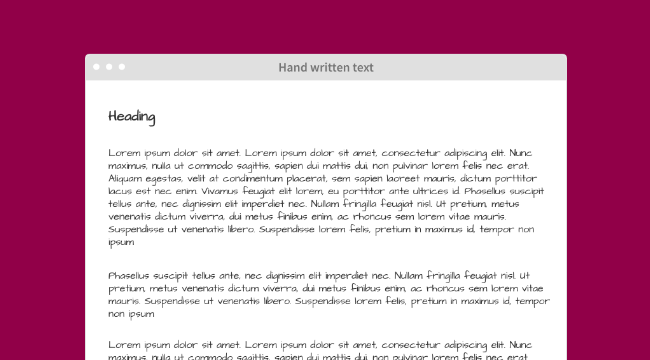 Free Wireframe Template for Hand written and scribble text
