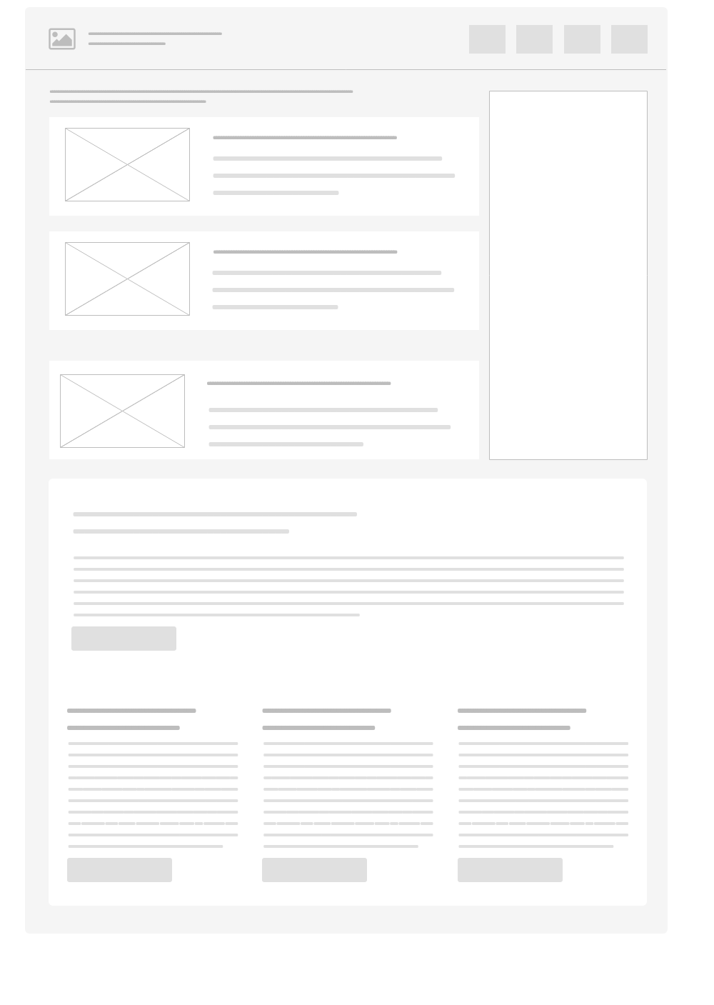 Free Wireframe Template for Blog Mockup UI