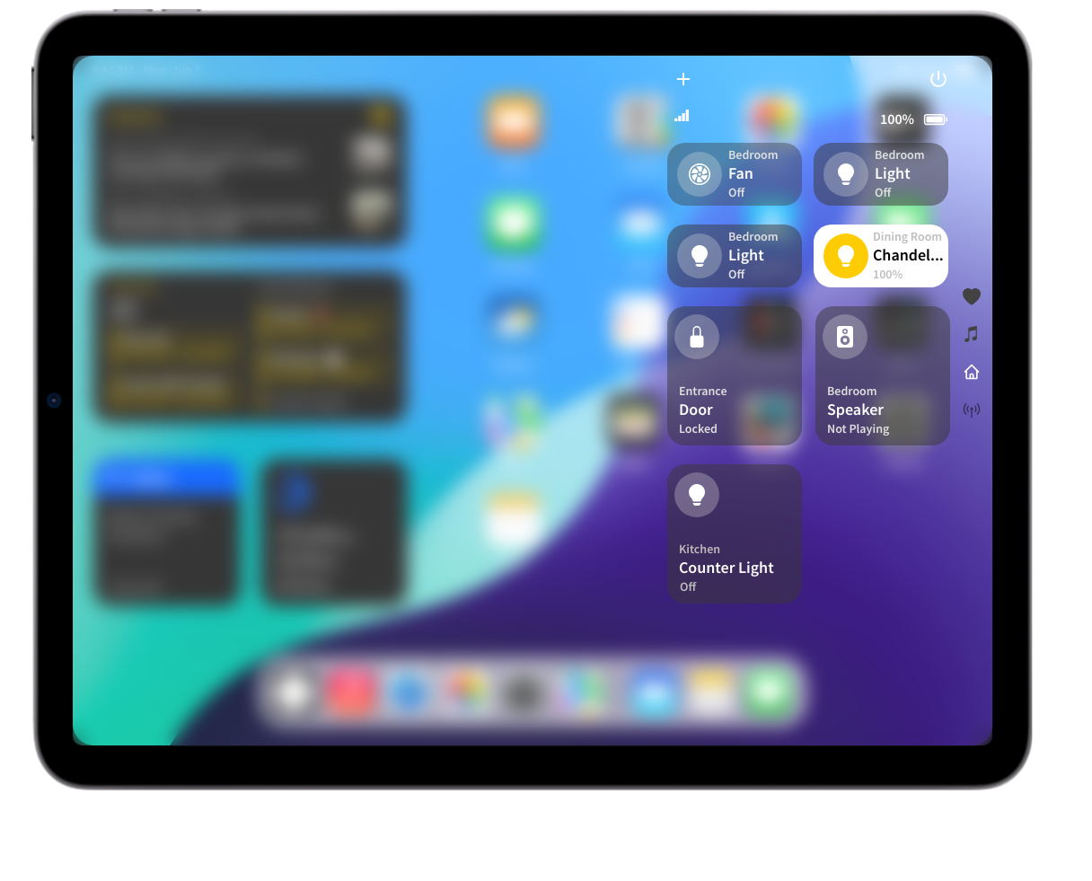 Free Wireframe Template for iPadOS 18 - Control center