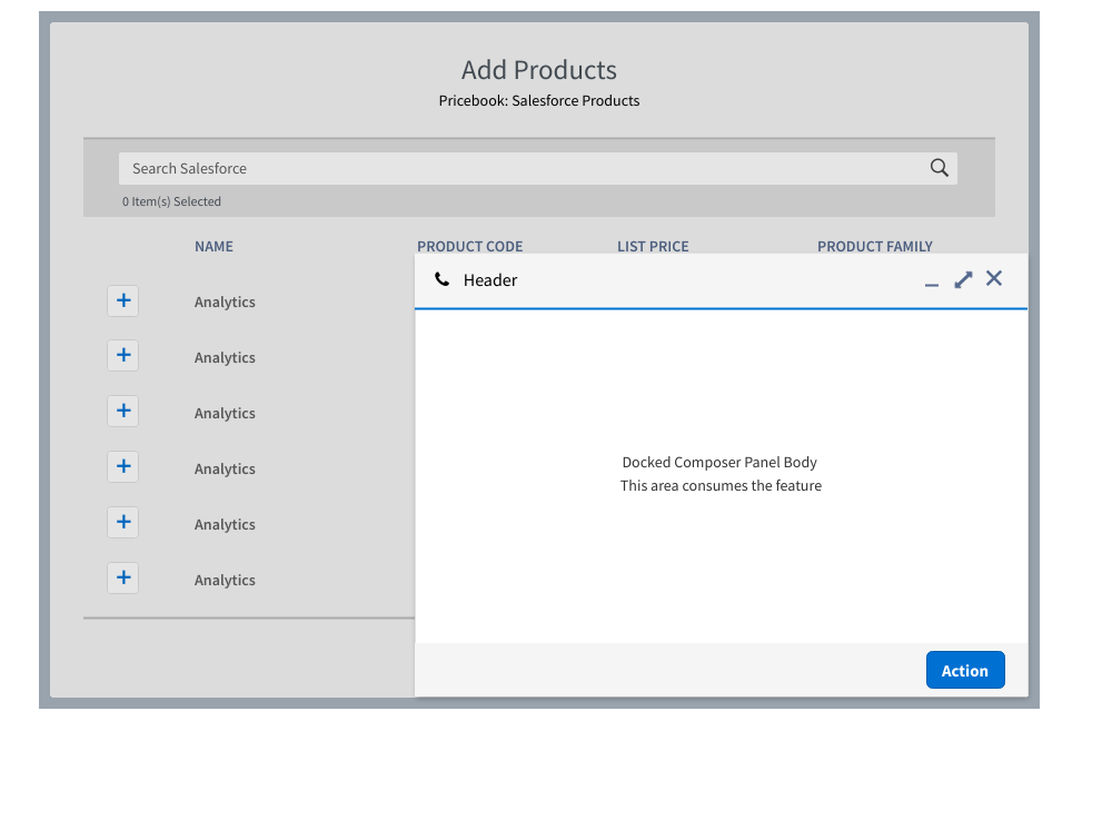 Free Wireframe Template for Salesforce - Docked composer