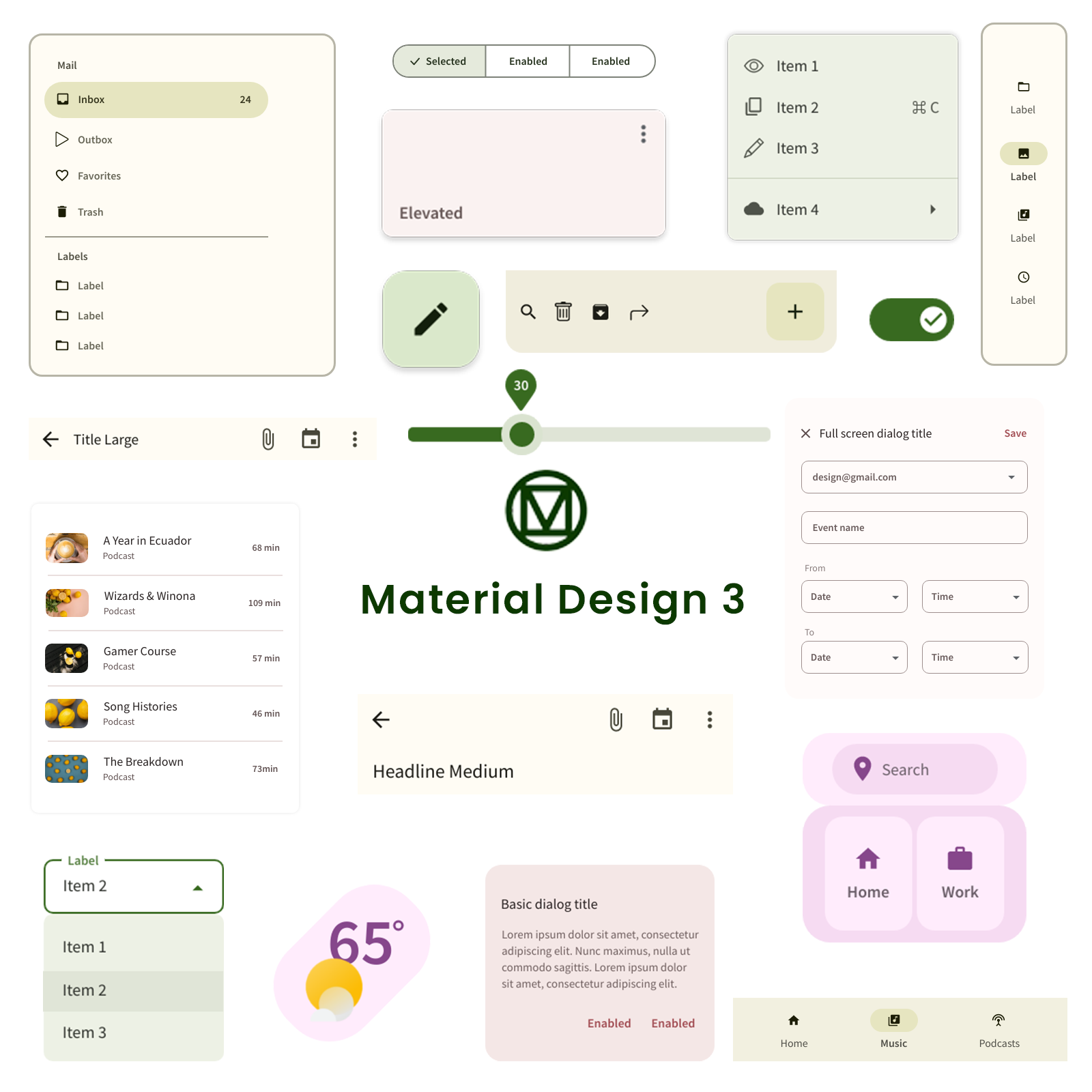 Wireframe UI Pack For Material Design 3 Wireframe UI Pack For Material Design 3