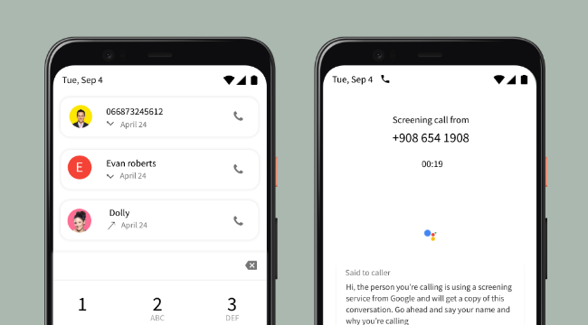 Free Wireframe Template for Android 11 - Call app
