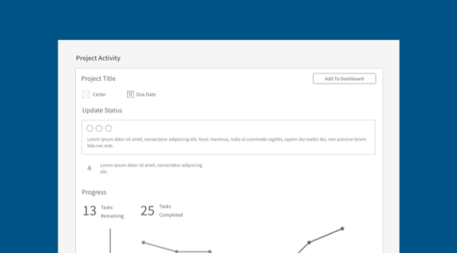 Free Wireframe Template for Project manager web - Project activity