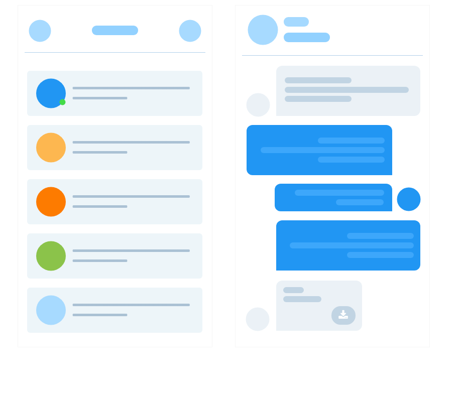 Free Wireframe Template for Chat illustration mockup