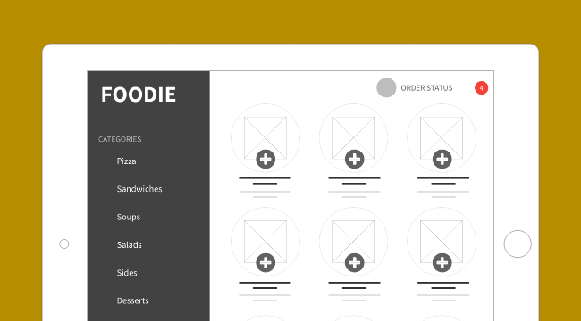 Free Wireframe Template for Food ordering app