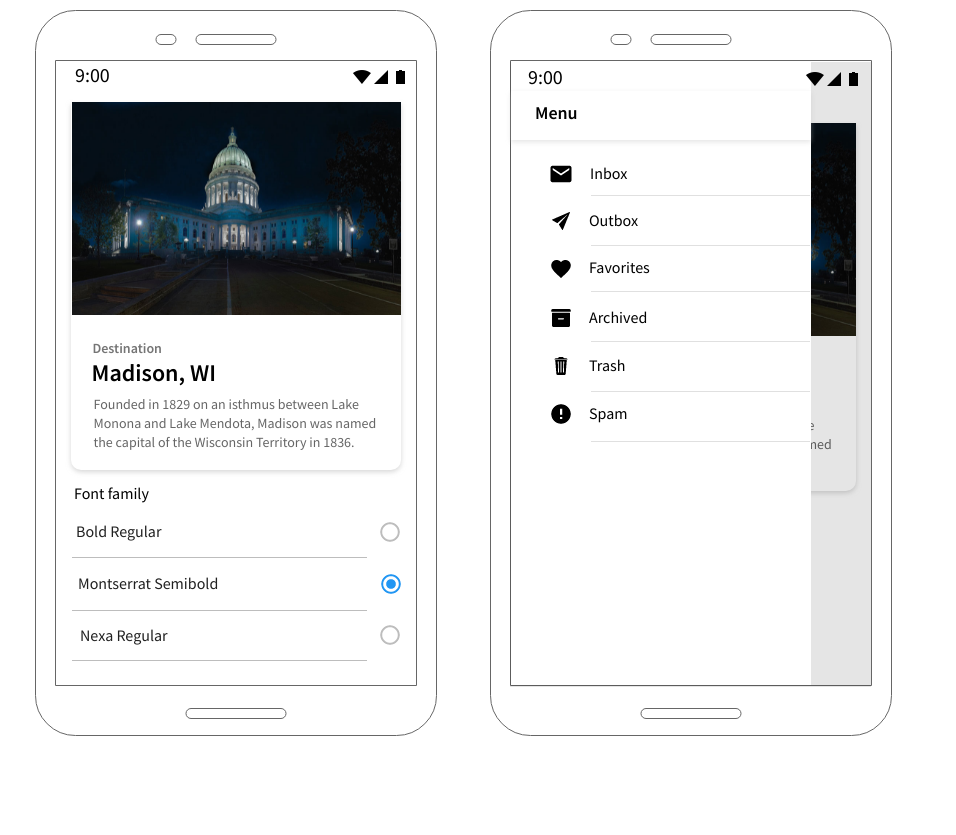 Free Wireframe Template for Ionic 5 - Android template