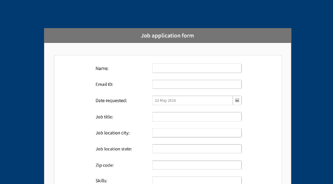 Free Wireframe Template for Job application form