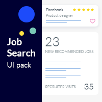 Free Wireframe Template for Job search mobile pack