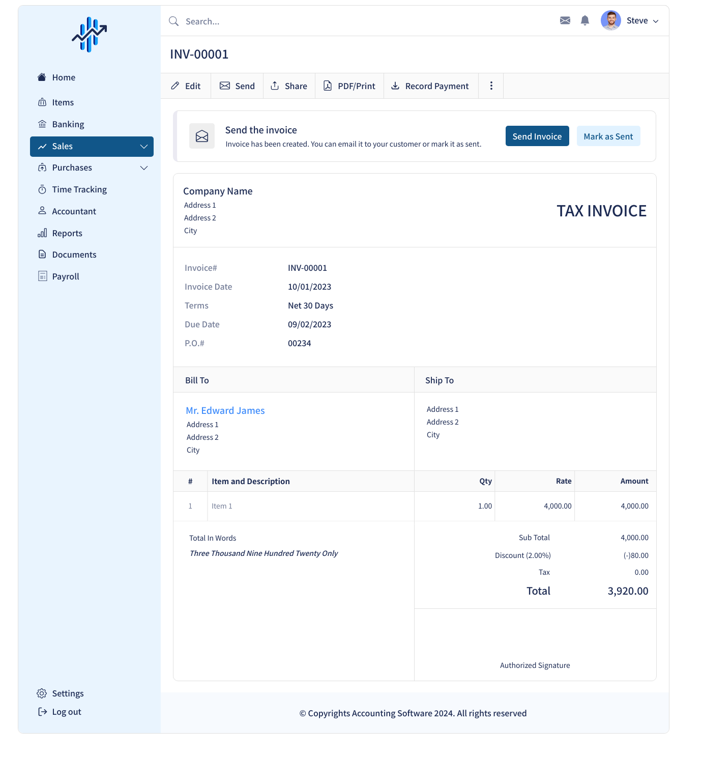 Free Wireframe Template for Invoice template