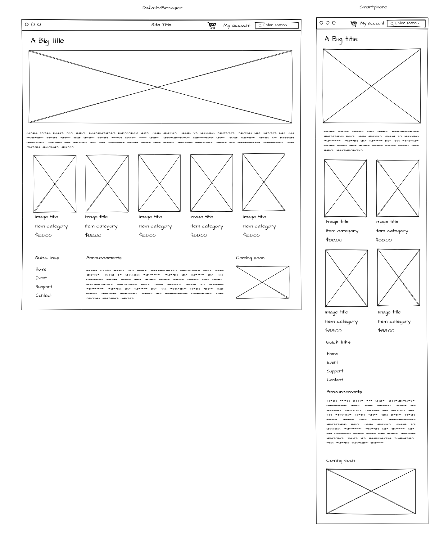 Free Wireframe Template for Basic responsive website