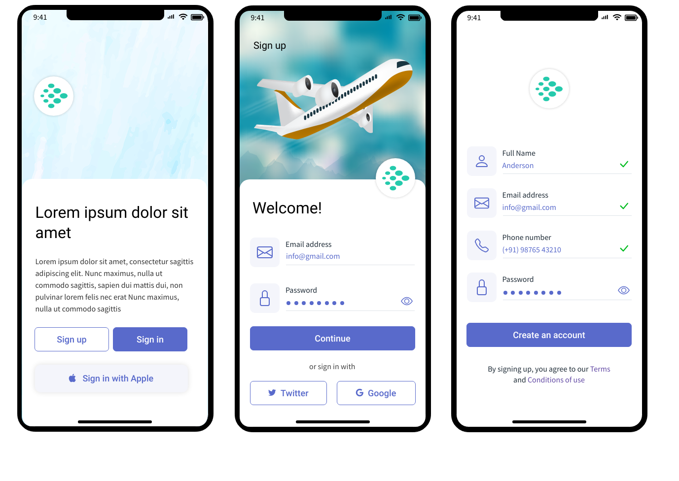 Free Wireframe Template for iOS 16 - Registration screen