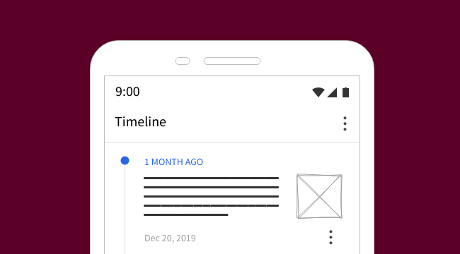 Free Wireframe Template for Timeline app