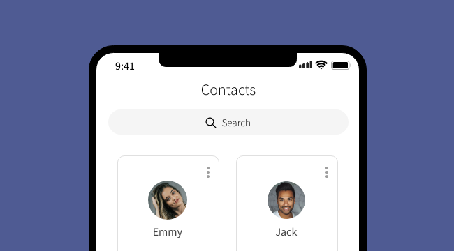 Free Wireframe Template for Ionic Contact List