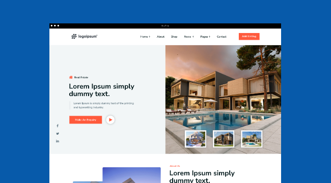 Free Wireframe Template for Real Estate Template