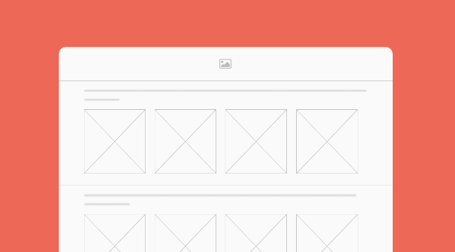 Free Wireframe Template for Image gallery Mockup UI