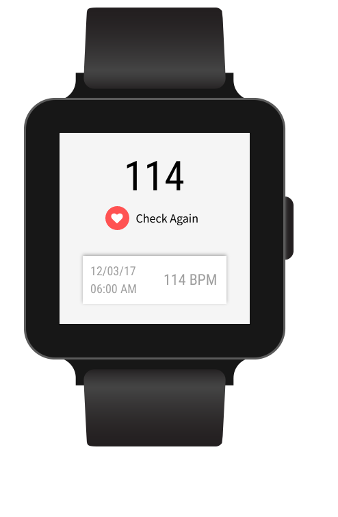 Free Wireframe Template for Android watch 2 - Healthcare app
