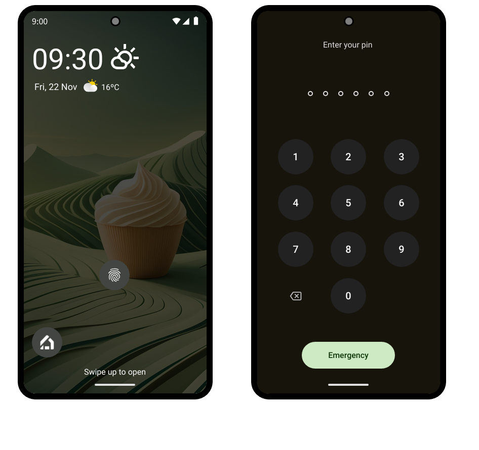 Free Wireframe Template for Lock screen & Pin for Android