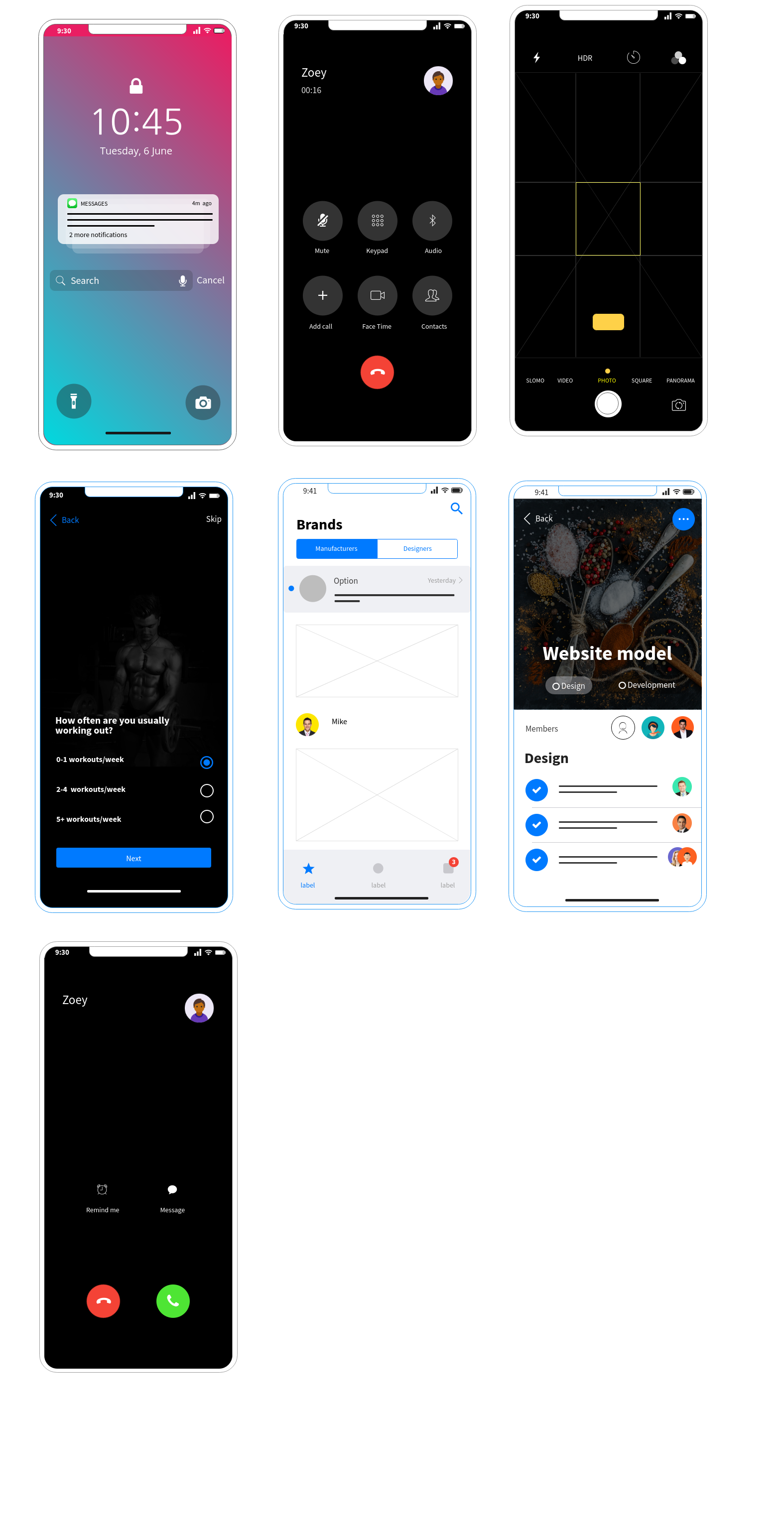 Free Wireframe Template for iPhone iOS 12 templates