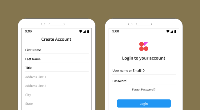 Free Wireframe Template for Ionic 4 - Android login & Signup