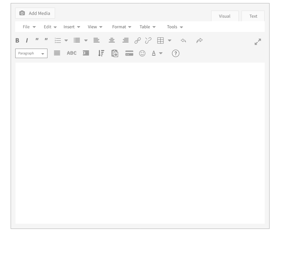 Free Wireframe Template for TinyMCE text editor