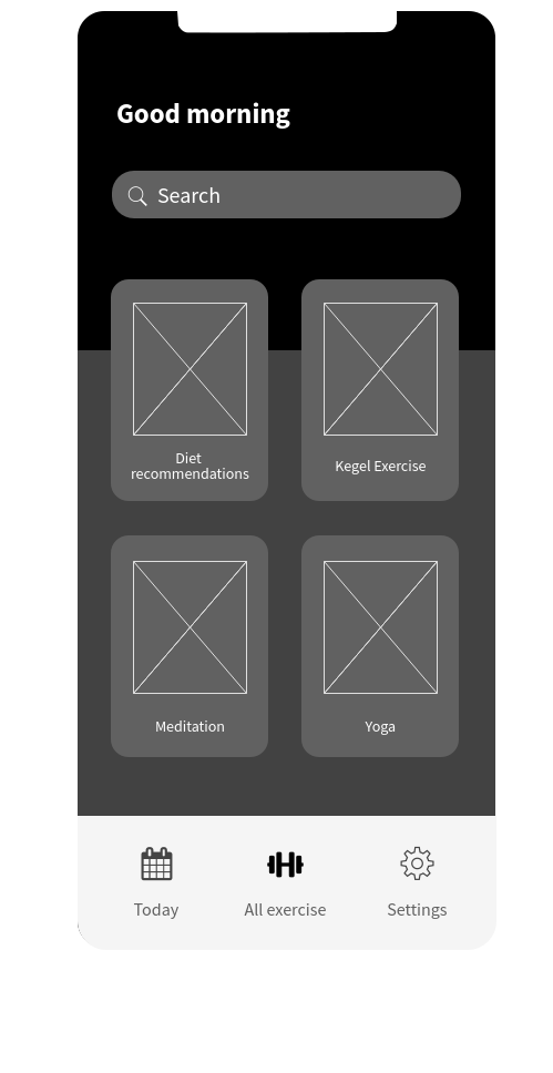 Free Wireframe Template for Fitness app