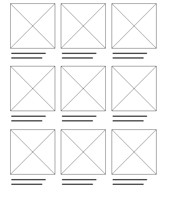 Free Wireframe Template for Image grid - Mobile album