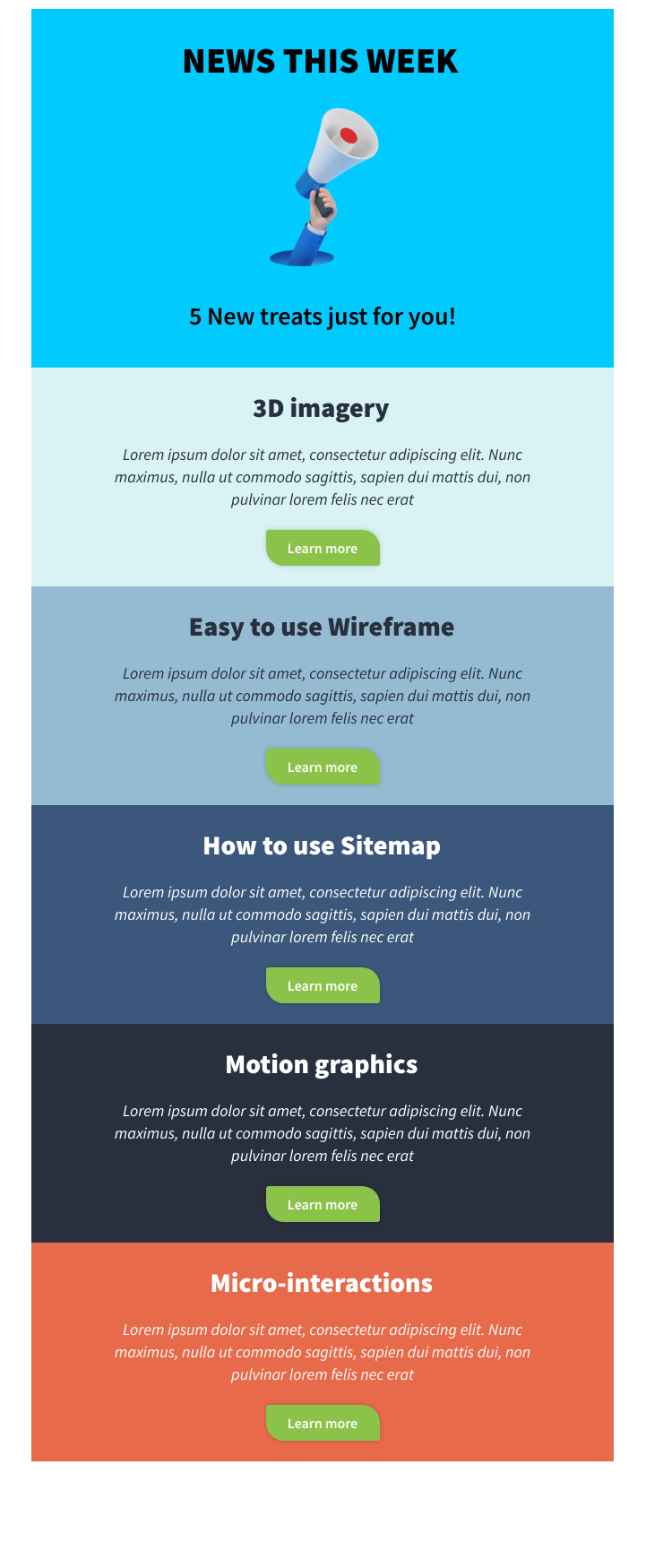 Free Wireframe Template for Newsletter