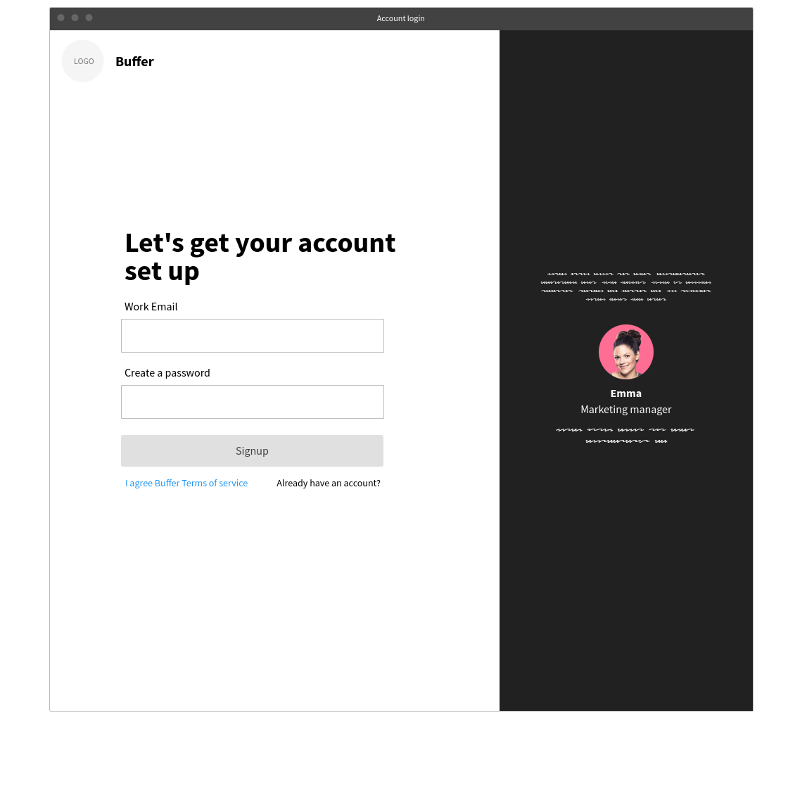 Free Wireframe Template for Login page