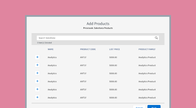 Free Wireframe Template for Salesforce - Add product