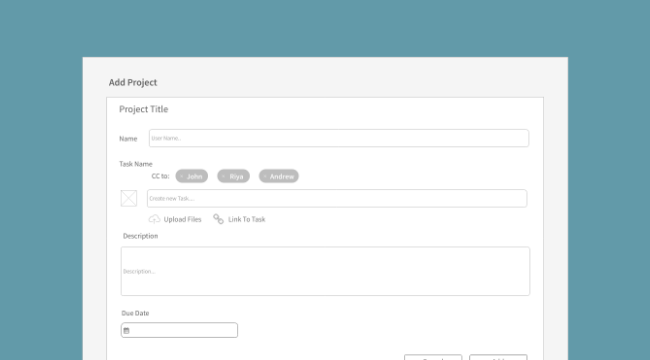 Free Wireframe Template for Project manager web - Add project and ...