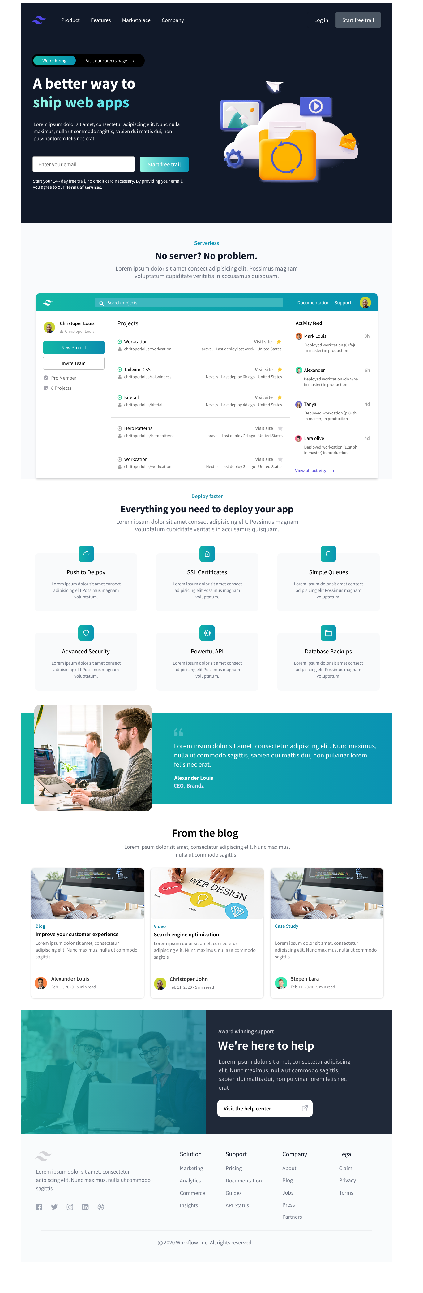 Free Wireframe Template for Tailwind 3 web apps