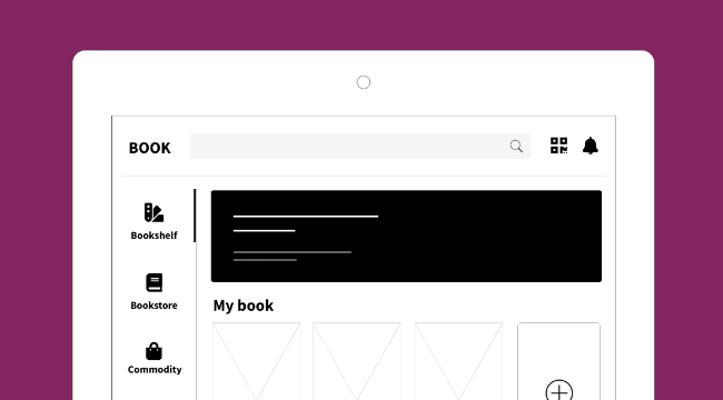 Free Wireframe Template for Books reading app