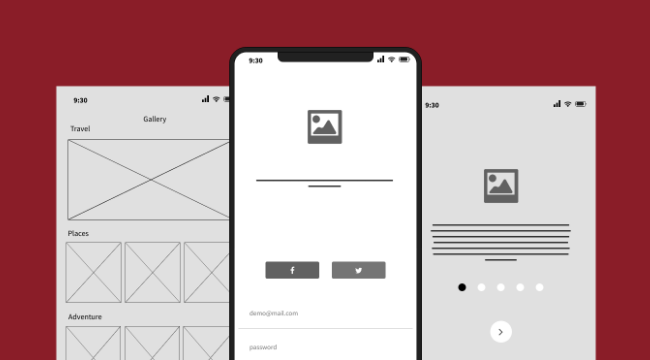 Free Wireframe Template for Travel app